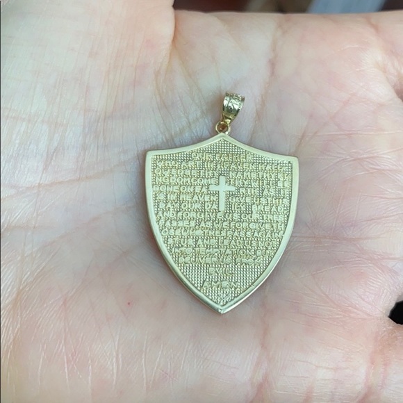 Element Shine | Jewelry | 4k Gold Lords Prayer Shield Medallion Pendant ...